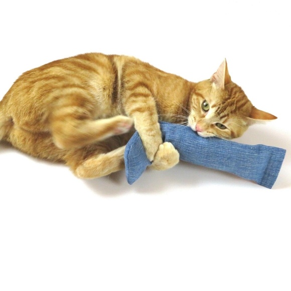 Cat | Nwt Set Of 2 Handmade Denim Catnip Cat Kicker Toys You Pick Colors | Poshmark